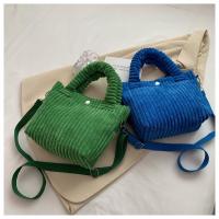 China Custom Cotton Corduroy Women's Crossbody Bag 20x10cm Eco-Friendly Nylon Button Shoulder Bag for sale