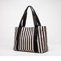 China Simple Stripe Diagonal Canvas Tote Bags Single Shoulder Bag for sale