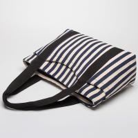 China Simple Stripe Diagonal Canvas Tote Bags Single Shoulder Bag for sale