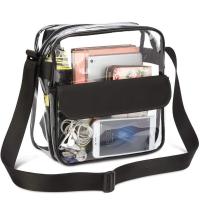 China Custom Logo Clear Crossbody Purse Bag Stadium Approved PVC Shoulder Tote 11x4.5x10.5 cm for sale