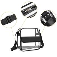 China Custom Logo Clear Crossbody Purse Bag Stadium Approved PVC Shoulder Tote 11x4.5x10.5 cm for sale