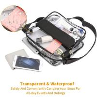 China Custom Logo Clear Crossbody Purse Bag Stadium Approved PVC Shoulder Tote 11x4.5x10.5 cm for sale