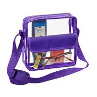 China Custom Logo Clear Crossbody Purse Bag Stadium Approved PVC Shoulder Tote 11x4.5x10.5 cm for sale