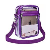 China Clear PVC Crossbody Bag Stadium Approved Small Square Shoulder Phone Bag 11x4.5x10.5 cm for sale