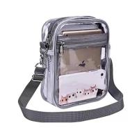 China Clear PVC Crossbody Bag Stadium Approved Small Square Shoulder Phone Bag 11x4.5x10.5 cm for sale