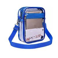 China Clear PVC Crossbody Bag Stadium Approved Small Square Shoulder Phone Bag 11x4.5x10.5 cm for sale