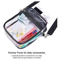 China Clear PVC Crossbody Bag Stadium Approved Small Square Shoulder Phone Bag 11x4.5x10.5 cm for sale
