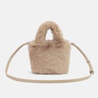 China Faux Fur Plush Tote Bag for Women 300x250x60mm Shoulder Crossbody Handbag for sale