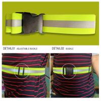 China High Visibility Reflective Safety Belt Adjustable 60-110cm Night Running Gear Elastic Waist Belt for sale