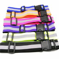 China High Visibility Reflective Safety Belt Adjustable 60-110cm Night Running Gear Elastic Waist Belt for sale