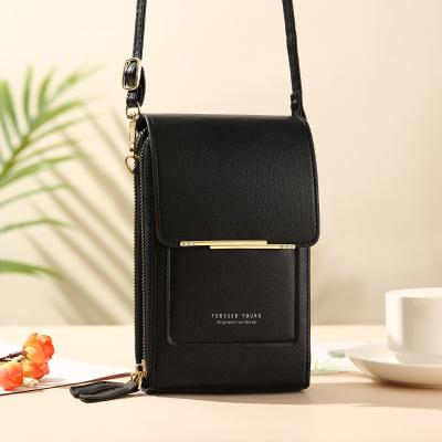 China Mirror Touch Screen Mobile Phone Bag Wallet Card Case Female Shoulder Bag for sale