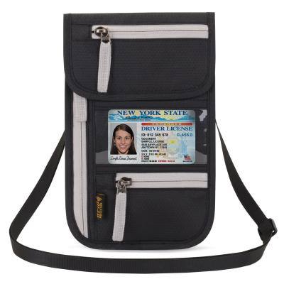 China Wholesale RFID Passport Wallet Crossbody Bag Nano Lotus Waterproof Fabric 23.5x15cm Adjustable Strap for sale