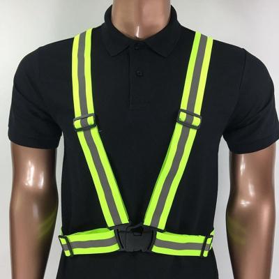 China Wholesale Adjustable Reflective Safety Vest 370-540mm High Visibility for Night Running Cycling for sale