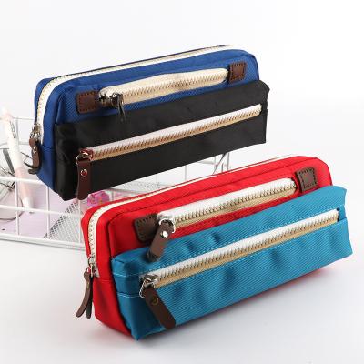 China Reversible Sequins Canvas Pencil Case 21x7cm Large Capacity School Stationery Bag for sale