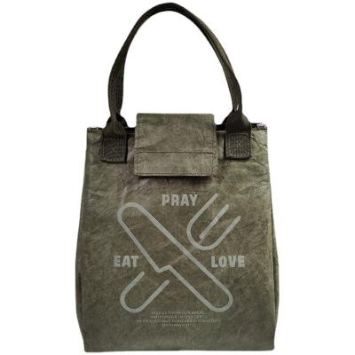 China Dupont Paper Insulated Lunch Bag 1000pcs MOQ OEM Custom Logo Waterproof Portable Tote for sale