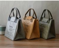 China Dupont Paper Insulated Lunch Bag 1000pcs MOQ OEM Custom Logo Waterproof Portable Tote for sale