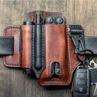 China Wholesale Tactical Multi Tool Belt Leather Holster 20x10cm Outdoor Camping Hunting Waist Pouch for sale