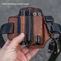 China Wholesale Tactical Multi Tool Belt Leather Holster 20x10cm Outdoor Camping Hunting Waist Pouch for sale