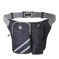 China Customized Running Waist Bag for Phone Water Bottle Sports Fanny Pack 20x10cm Nylon Dual Pocket Running Belt for sale