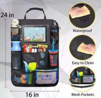China Customized Car Backseat Organizer With Touch Screen Tablet Holder Car Seat Back Protectors for sale