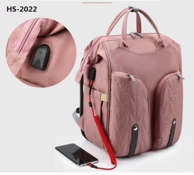 China Outdoor Nursing Mother Travel Bag with USB Port 420D Snow Cloth Custom Logo for sale
