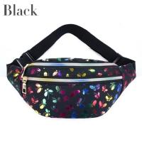 China Custom Nylon Printed Waist Bag 20x10cm for Women Kids Travel Festival Phone Pouch for sale