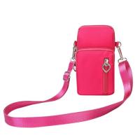 China Canvas Women Sports Mini Square Bag 20x10cm Multi Pocket Cellphone Pouch Outdoor Running Pack for sale
