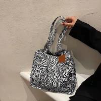 China Women Leopard Print Eco Canvas Tote Bag 32x28x14 cm Animal Pattern Shopping for sale
