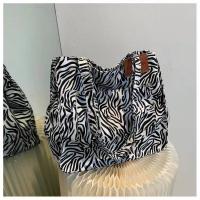 China Women Leopard Print Eco Canvas Tote Bag 32x28x14 cm Animal Pattern Shopping for sale