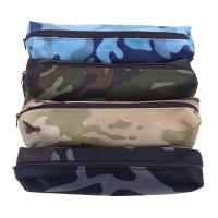 China Custom Camouflage Pencil Case Canvas Pencil Bag 21x7cm Reversible Sequins School Stationery Box for sale