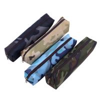 China Custom Camouflage Pencil Case Canvas Pencil Bag 21x7cm Reversible Sequins School Stationery Box for sale