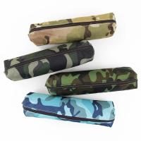 China Custom Camouflage Pencil Case Canvas Pencil Bag 21x7cm Reversible Sequins School Stationery Box for sale