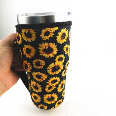 China 30oz Insulated Neoprene Cup Sleeve Tumbler Holder Custom Logo Waterproof Thermal for sale