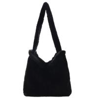 China Wholesale Leopard Print Plush Shoulder Bag for Women Large Capacity 300x250mm Travel Tote for sale