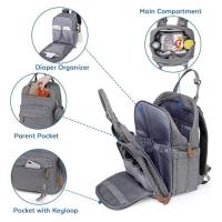 China Multifunctional Mommy Diaper Bag Oxford Cloth Stylish Travel Backpack with USB Port 500 Pcs MOQ for sale