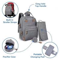 China Multifunctional Mommy Diaper Bag Oxford Cloth Stylish Travel Backpack with USB Port 500 Pcs MOQ for sale
