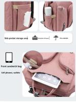 China 600D Polyester Mommy Diaper Bag with Crib Large Capacity 25x35x15cm Travel Bag for sale