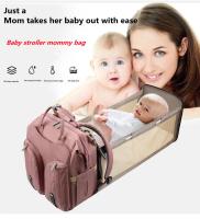 China 600D Polyester Mommy Diaper Bag with Crib Large Capacity 25x35x15cm Travel Bag for sale