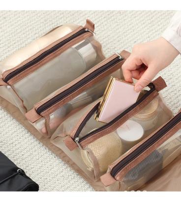 China Nylon Waterproof Travel Toiletry Bag Cosmetic Organizer for Makeup Brushes Lipstick Storage 100pcs MOQ for sale