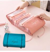 China Nylon Waterproof Travel Toiletry Bag Cosmetic Organizer for Makeup Brushes Lipstick Storage 100pcs MOQ for sale
