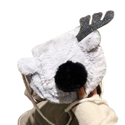 China Luxury Fluffy Reindeer Antler Plush Shoulder Bag 18x16x7 cm Christmas Gift Bag for Kids for sale