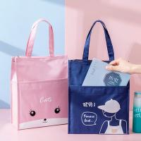 China Custom Design Cartoon Review Bag Student Cloth Art Portable Study Bag Student Tutorial Bag Random Pattern for sale