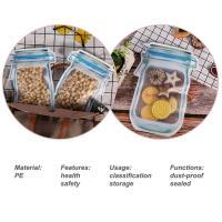 China Reusable PE Mason Jar Shape Storage Bags with Zipper Seal 500ml 1000ml for Snacks Candy Food for sale