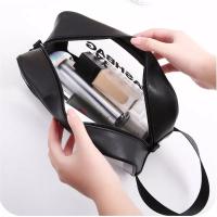 China Transparent Waterproof Travel Wash Bag Hanging Makeup Storage Pouch Large Capacity 26x9x16CM for sale