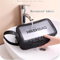 China Transparent Waterproof Travel Wash Bag Hanging Makeup Storage Pouch Large Capacity 26x9x16CM for sale