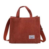 China Custom Corduroy Shoulder Bag 26x10x23cm Eco Friendly Shopping Tote Wholesale OEM for sale