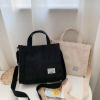 China Custom Corduroy Shoulder Bag 26x10x23cm Eco Friendly Shopping Tote Wholesale OEM for sale
