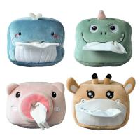China Wholesale Car Tissue Holder Plush Animal Napkin Case 20x10cm Soft Tissue Box for Car Seat for sale