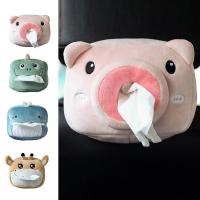 China Wholesale Car Tissue Holder Plush Animal Napkin Case 20x10cm Soft Tissue Box for Car Seat for sale