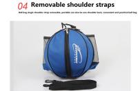 China Portable Sport Ball Shoulder Bag 24x14x23cm 600D Polyester Football Volleyball Storage Backpack for sale